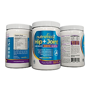 NUTRACHEWZ Grain Free Hip & Joint Supplement for Dogs with Organic Hemp Oil, Glucosamine Chondroitin, Turmeric, MSM, Green Lipped Mussel for Arthritis, Pain Relief, Mobility All Natural - 120 Chews