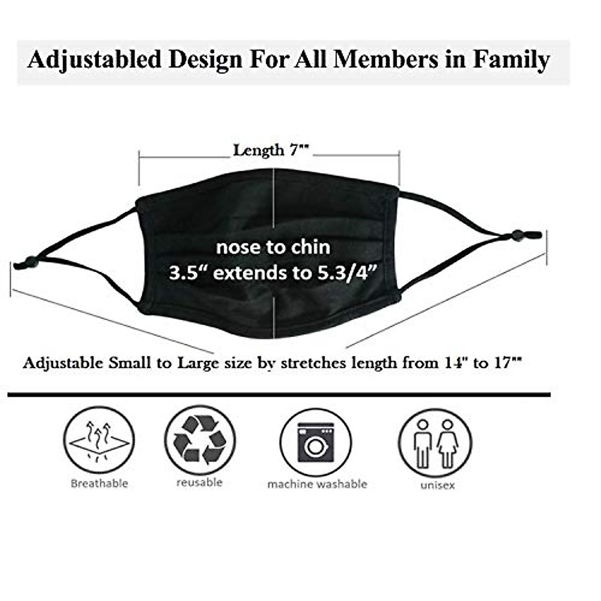 Noblecare (5Pack) Nosewire PLEATED 2 Layers Elastic Loop,Unisex Cloth Mask,Adjustable Size fit All Members in Family,Cloth Masks, Cotton Face Masks, Cloth Masks for WomenI Cotton Face Mask