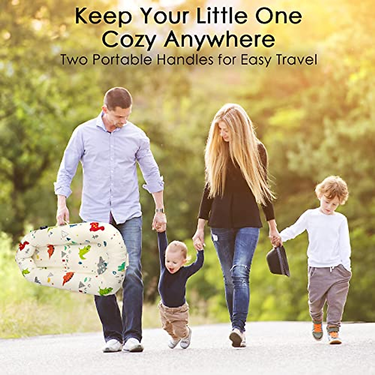 Baby Lounger Cover for Dockatot Deluxe + | Premium Quality Newborn Lounger Cover | 100% Cotton Hypoallergenic Extra Cover [Fits Deluxe+] (Cover Only) (Dino)