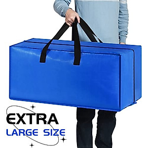 Heavy Duty Large Storage Bags, XL Blue Moving Bags for College Dorm Room Essentials, Moving Supplies Compatible with IKEA Frakta Cart, 4 Packs