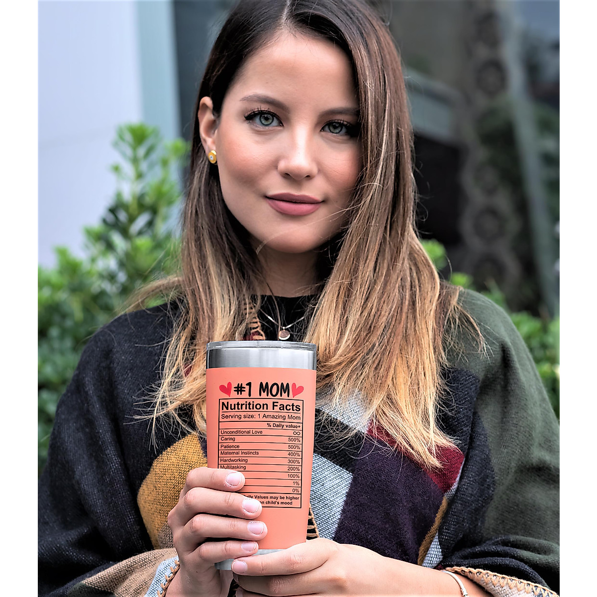 COCHIMO Christmas Gifts for Mom from Daughter Son Kid - Mom Gifts for Mothers Day - Birthday Gifts for Mom, New Mom, Mom To Be, Mom in Law, Stepmom - Mom Coffee Cup Tumbler 20 oz - Coral Pink