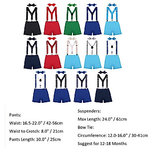 Baby Boys First Birthday Adjustable Y Back Elastic Clip Suspenders Cake Smash Outfit Tuxedo Pre-tied Bloomers Bowtie set Z# Red