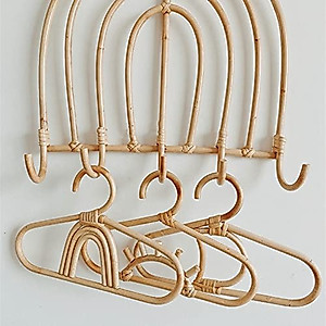 PQZATX 3Pcs Rattan Kids Hanger Kids Garments Organizer Rack Hat Hanging Hook Wall Hooks Kids Room Decor Hanger