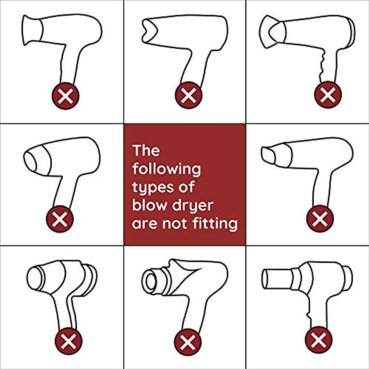 Segbeauty Blow Dryer Comb Attachment, Black Brush Attachments for Hair Dryer Concentrator Nozzle 1.57-1.97", Pro Hairdressing Styling Salon Tool for Straightening Detangling Fine Curly Natural Hair