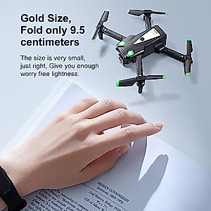 Drone with 1080P HD Dual Camera, WiFi FPV Live Video Real-Time Transmission, Headless Mode, Altitude Hold, RC Quadcopter Foldable Drones Gifts for Boys Girls #