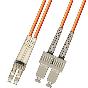 2 Meter Multimode Duplex Fiber Optic Cable (62.5/125) - LC to SC - Orange