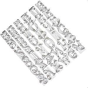 Alphabet Numbers and Punctuation Cookie Stamps Set Butterfly Stamps Decorating for Cookies, Cake, Fondant, Paste -Flower Baking Impress Cutter DIY Mold (6PC-Alphabet & Number Impress Cutter)