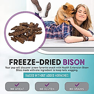 Health Extension Freeze Dried Dog Treat, Gluten & Grain-Free, Puppy Training Treats, Freeze - Dried Bison (4.5 Oz / 127 g)
