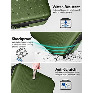 COOWPS Switch Case Compatible with Nintendo Switch and Switch OLED Model, with 21 Switch Games Card Slots, Portable Full Protection Travel Bag for Switch Console Pro Controller Accessories Green