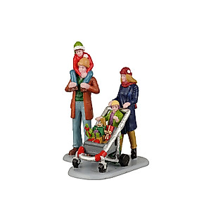 Lemax Family Holiday Shopping Set of 2 - Christmas Village Figurine - Red, Green, White