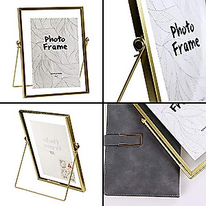 Miaowater 5x7 Picture Frames,Gold Photo Frame Decor with Plexiglas Cover High Definition Glass Desk Pictures Display