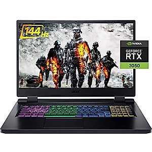 acer 2022 Nitro 5 17.3" FHD IPS 144Hz Gaming Laptop, 12th Intel i5-12500H(12 Core, up to 4.5GHz), GeForce RTX 3050, 32GB RAM 2TB PCIe SSD, RGB Backlit KB, Thunderbolt 4, Win 11, w/GM Accessories