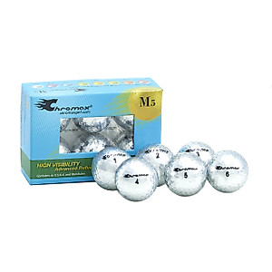 Chromax Metallic M5 Colored Golf Balls (Pack of 6), Silver