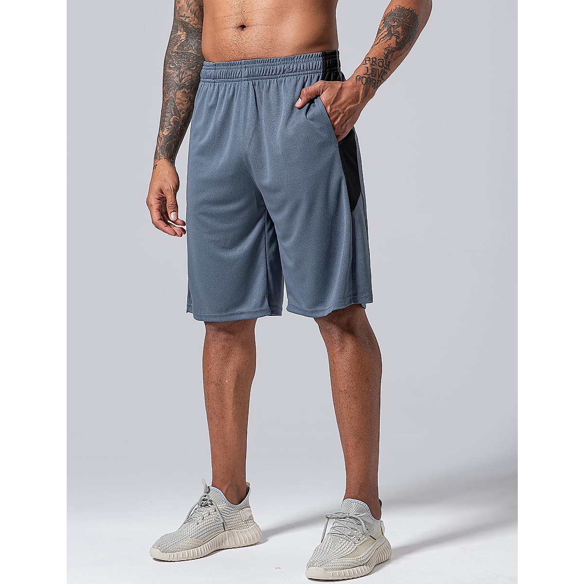 Pack of 5 Men's Athletic Basketball Shorts Mesh Quick Dry Activewear with Pockets (Set 3, Small)