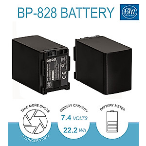 BM BP-828 Battery and Charger for Canon VIXIA HF G50 HF G60 HF G70 XA40 XA45 XA50 XA55 XA60 XA65 XA70 XA75 GX10 HF G20 HF G21 HFG30 HFG40 HFM40 HFM41 HFM400 HFS200 XA10 XA11 XA15 XA20 XA25 XF400 XF405