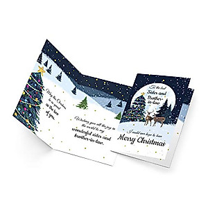 Christmas Card Sister and Brother In Law (Husband), Prime Greetings, Made in America, Eco-Friendly, Thick Card Stock with Premium Envelope 5in x 7.75in, Packaged in Protective Mailer