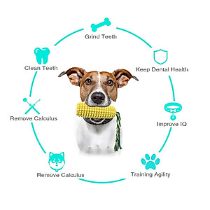 yuxiaoyu Dog Toy Chew Toy Corn Interactive Squeaky Dog Tooth Cleaning Tool Water Float Toy Teething Stick Suitable for Small, Medium and Large Dogs