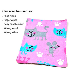 Wonder Care - Flannel Baby Wipes Reusable and Washable 5"x 7" Inches- Biodegradable Compostable Vegan Registered Plastic Free Baby Wet Wipes 2 Layers 100% Cotton- Assorted Color Prints (40 pc)