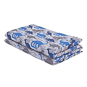 Everything Kids Dinosaur Blue and Grey Preschool Nap Pad Sheet