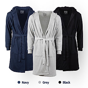 DudeRobe Men's Hooded Robe | As Seen on Shark Tank! - S/M, Navy Blue, Ultimate Comfort and Style for Men's Loungewear