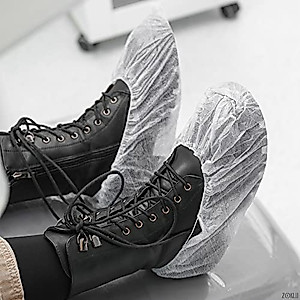 100Pcs Waterproof Shoe Covers for Rain Boot Cover - 50Pairs Disposable Shoe Covers White Shoe Protector Cover Medical Boot Cover Rain Shoes Cover - Sneaker Covers for Rain Non Slip Covers for Shoes