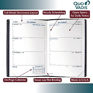 Quo Vadis 2024 Sapa X Weekly Planner 12 Months, Jan. to Dec. 3 1/2 x 5 1/4" - Refill - Productivity Time Mangement Organizer