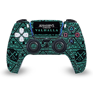 Head Case Designs Officially Licensed Assassin's Creed Dual Axes Valhalla Key Art Matte Vinyl Faceplate Sticker Gaming Skin Decal Cover Compatible With Sony PlayStation 5 PS5 DualSense Controller