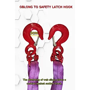 Two Leg Bridle Web Sling 6.5ft 4410lb Web Slings Belt Type with hook2.0 m 2000 kg Lightweight and Flexible Capacity Steel Sling[2leg 2.0 t]