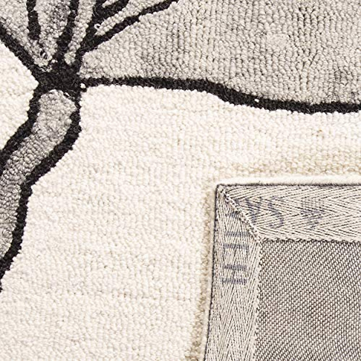 SAFAVIEH Dip Dye Collection 8' x 10' Ivory / Light Grey DDY683C Handmade Floral Watercolor Premium Wool Area Rug