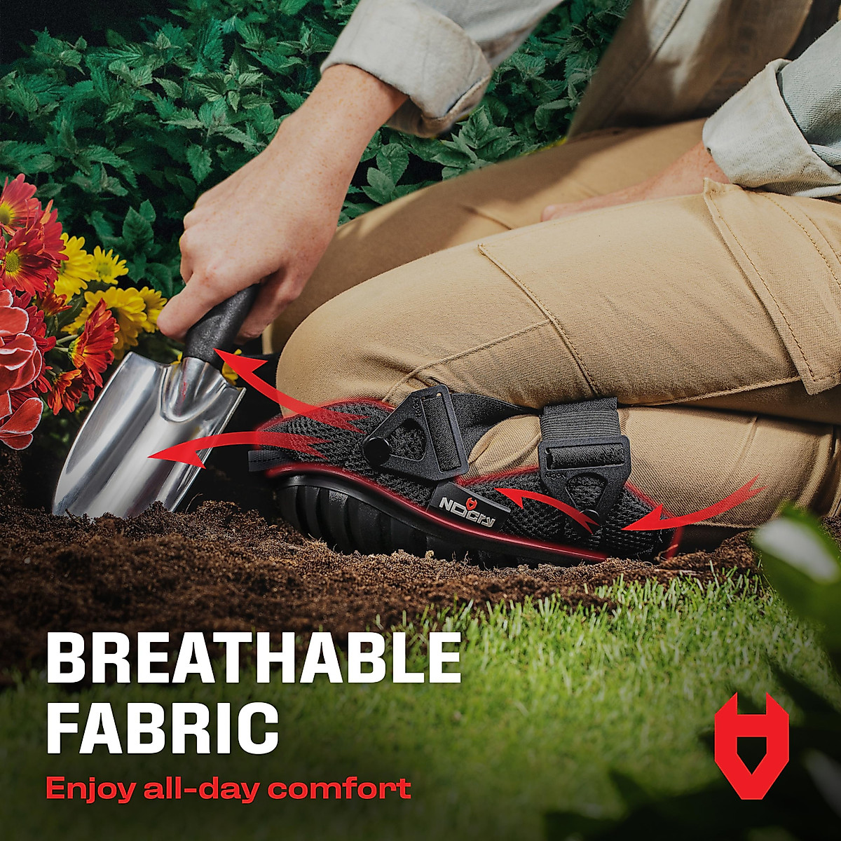 NoCry Professional Knee Pads for Work; Gardening & Construction Knee Pads for Men and Women with Thick Gel Cushion, Double Straps and Adjustable Clips; Industrial Heavy Duty Tactical Knee Pads