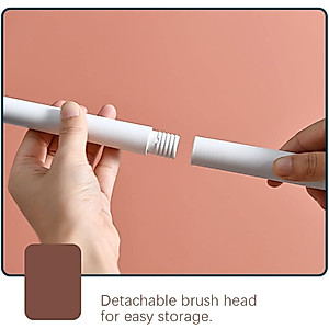 SAAKO Toilet Brush and Holder with Lid Set Plastic Wall Mount Toilet Cleaner Brush Compact Removable Toilet Bowl Brush