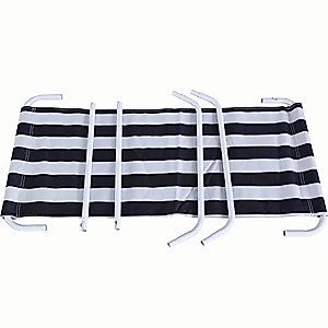 UOSS Portable Recliner, Outdoor Beach Chair, Blue White Striped Oxford Fabric, Detachable Leisure Camping Chair, Travel Easy Nap Chair, Nap Recliner Bed, Suitable for Adults and Children