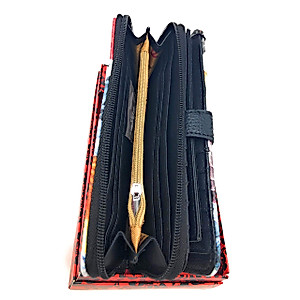 Stone Mountain Zip Around White Floral Leather Wallet in Gift Box | 7 X 4 in