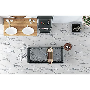 12x24 White with Bardiglio Grey Veining Porcelain Floor Tile for Kitchen, Backsplash, Countertop, Bathroom, Fireplace Surround (Polished, Pallet of 60 Pieces (116 sq.ft))