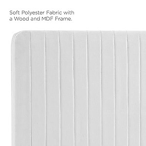 Modway Milenna Channel Tufted Fabric Headboard, Full/Queen, White