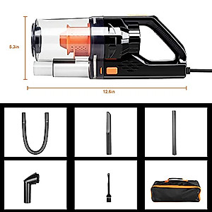 WMDA Car Vacuum, Portable Car Vacuum Cleaner High Power 150W/7500Pa for Car Interior Cleaning Kit with Wet or Dry for Men/Women, 16.4Ft Corded (Black)
