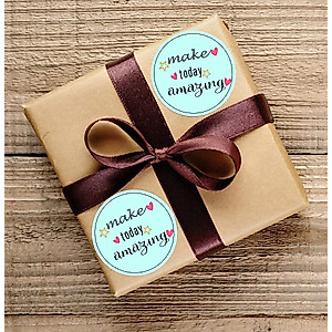 youok 500 Pcs Inspirational Themed Make Today Amazing Stickers,1.5 Inch Round Blue Motivational Labels for Water Bottle, Gifts, Envelopes, DIY