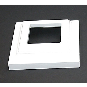 Plastic Black or White Deck Railing Column Post Base Trim Ring 3 x 3 Post Base fit Outside 3x3 Posts, railings, Decks, Signs or Columns. (1, White)