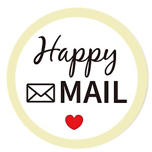Round Happy Mail Stickers, 2 Inch Red Heart/Happy Mail Labels-Packaging Envelope Sealing Stickers for Small Business, Online retailers,Small Shops and More.(504 pcs) (2 inch)