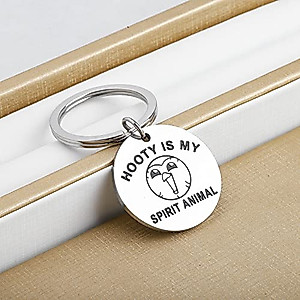 KEYCHIN Funny Owl Hooty Keychain Hooty Fans Gifts Hooty Is My Spirit Animal Jewelry For Friend Family (Hooty Spirit K-S)