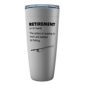 Fishing Lovers Stainless Edition Viking Tumbler 20oz - Retirement Definition Fishing Lover - Fisherman Fisher Boyfriend Lure Outdoorsmen Bass Pro Boat Lake Lovers Rod