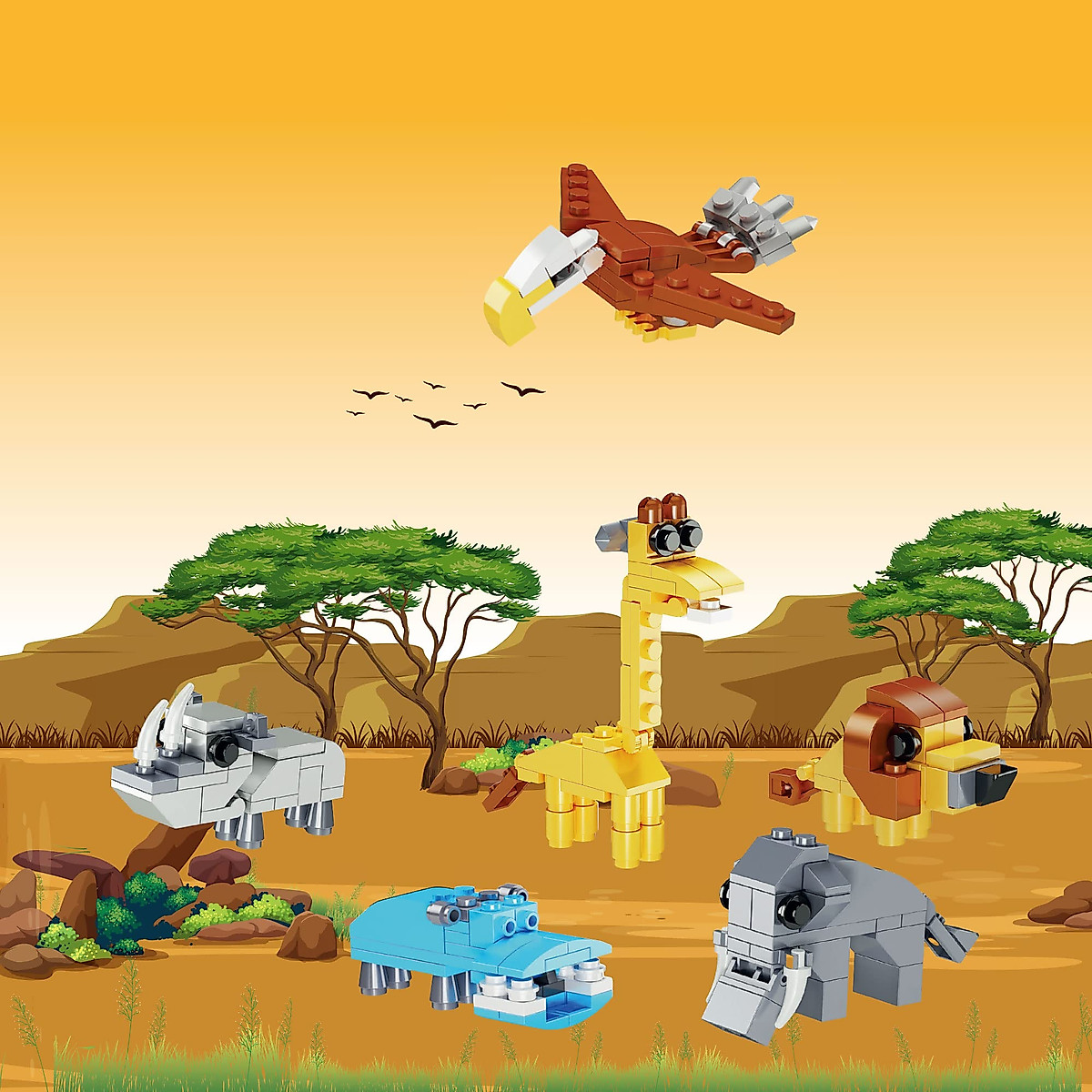 DESOOA Mini Building Blocks Animals Toys, Educational 3D Puzzle Mystery Boxes for Boys Girls Christmas Stocking Stuffers Party Favors Gifts 6 Box