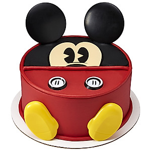 DecoSet® Disney Mickey Mouse Cake Topper, 7-Piece Topper Set with Ears, Eyes, Buttons and Shoes, Made of Food-Safe Plastic, Multiple, 1 SET