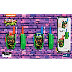 eKids Teenage Mutant Ninja Turtles Toy Walkie Talkies for Kids, Static Free Indoor and Outdoor Toys for Boys, Designed for Fans of Ninja Turtles Toys
