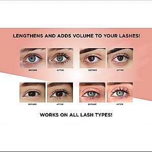 Billion Dollar Brows Forever Lash Mascara, Length & Volume in Seconds, Waterproof Formula, Unique Silicone Wand, Professional Quality, Cruelty Free