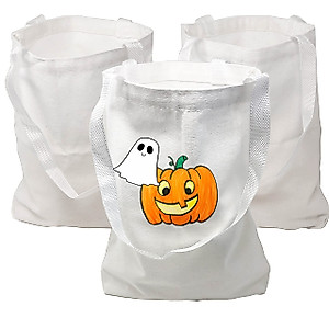 Podzly DIY Blank Canvas Tote Bags - Set of 12 Small 12" x 10" White Plain Totes for Crafting, Decorating, and Personalizing - Unleash Your Creativity with Premium Quality, Compact Design