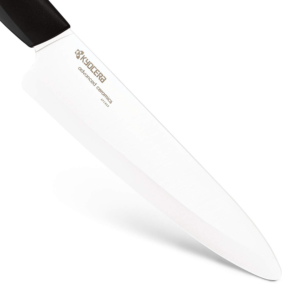 Kyocera Advanced Ceramic Revolution Series 7-inch Professional Chef's Knife, Black Handle, White Blade