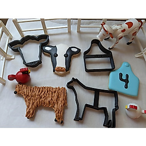 COW COOKIE CUTTERS Livestock Cattle Calf Ear Tag Cow Heifer Head Face And Bull Steer Body Outline Fair Farm Show Cookie Cutters (3 Pack)
