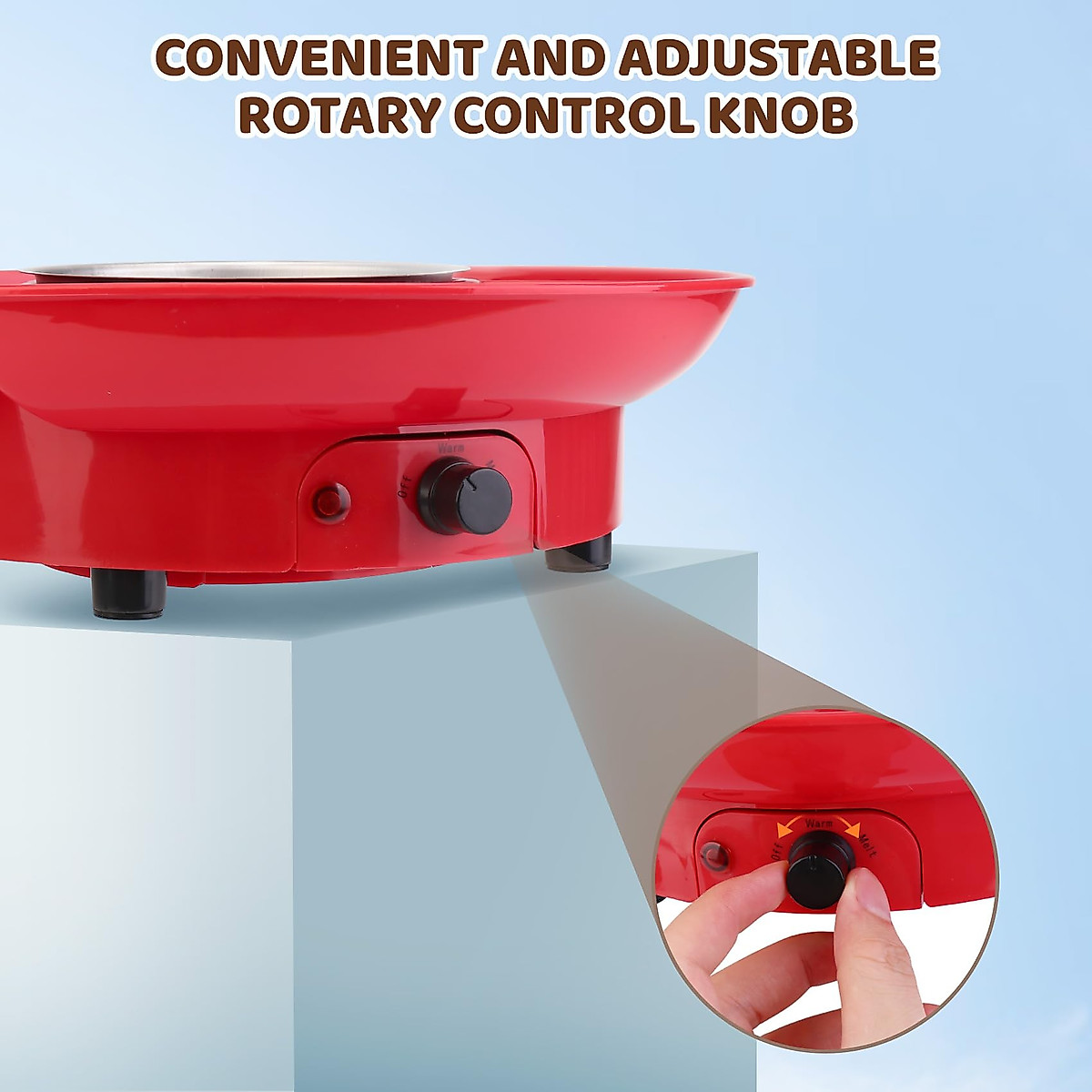 Beyoung Electric Fondue Pot,Chocolate Fondue Maker With Temperature Control and Detachable Serving Trays Great for Dipping Snacks,Bread in Chocolate,Meaningful Birthday Wedding Day Gift,Red