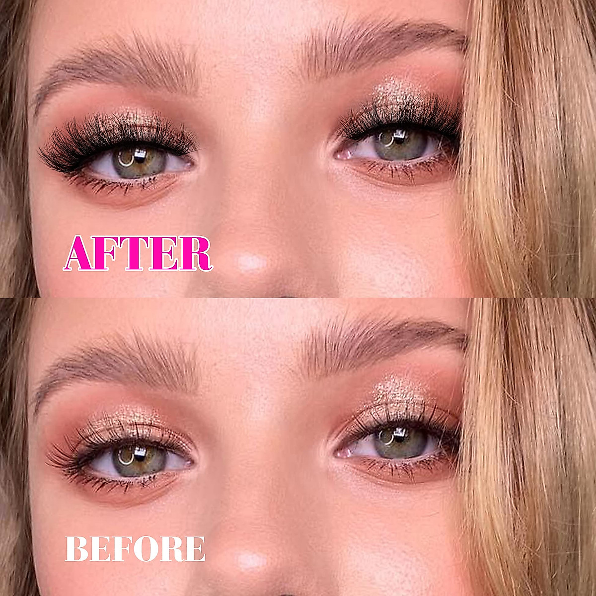 Mink Lashes Fluffy 18mm False Eyelashes Wispy Natural Look 6 Pairs 6D Volume Thick Long Fake Eyelashes like Clusters by Pleell